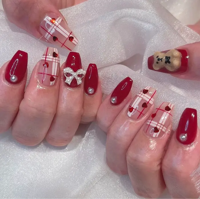 #レースネイル#ちゅるちゅるマグネットネイル#リボンネイル #地 雷系ネイル#クリアネイル #チーク｜Ume Nail Studioのネイル ...